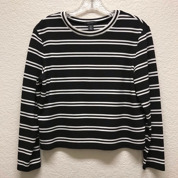 Halogen | Tops | Halogen Striped Rayon Blend Cropped Stretchy Tee ...